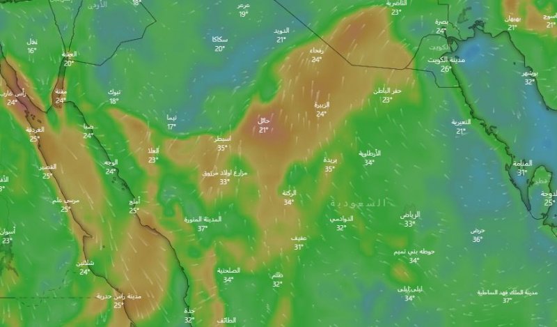 Saudization: raised dust and dust limit the extent of horizontal ...