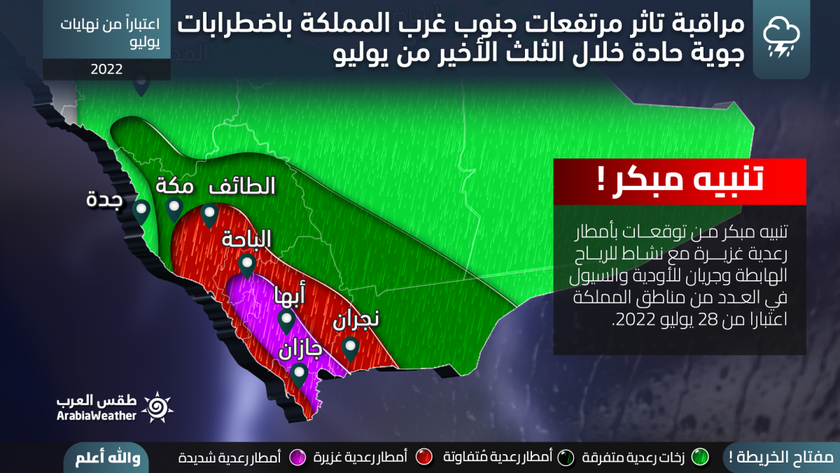 early warning | Arab weather warns of severe weather fluctuations and ...